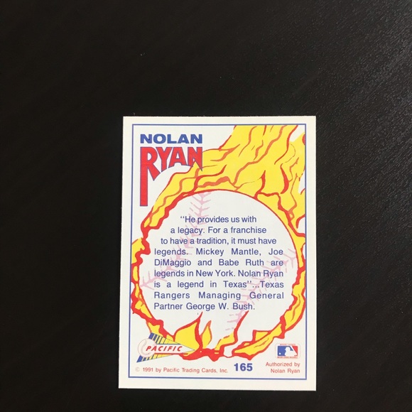 Other | The Legend Nolan Ryan Baseball Card | Poshmark
